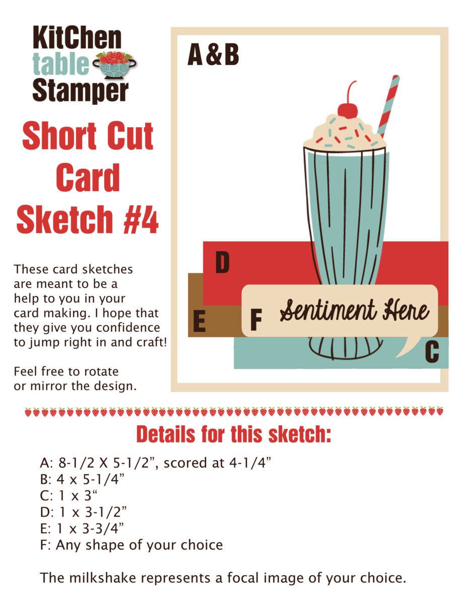 Summer Card Sketch Series Card 6 of 6 using Short Cut Card Sketch #4